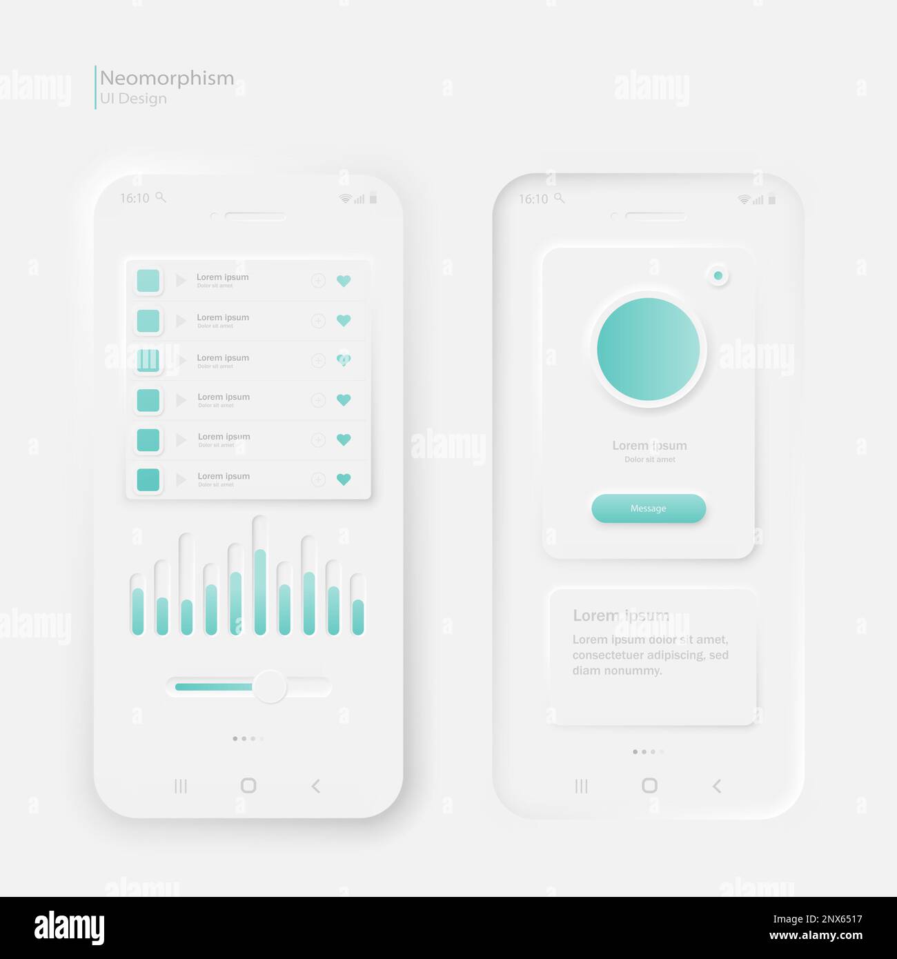 User interface elements for a mobile application. The layout of the phone screen and a set of ...