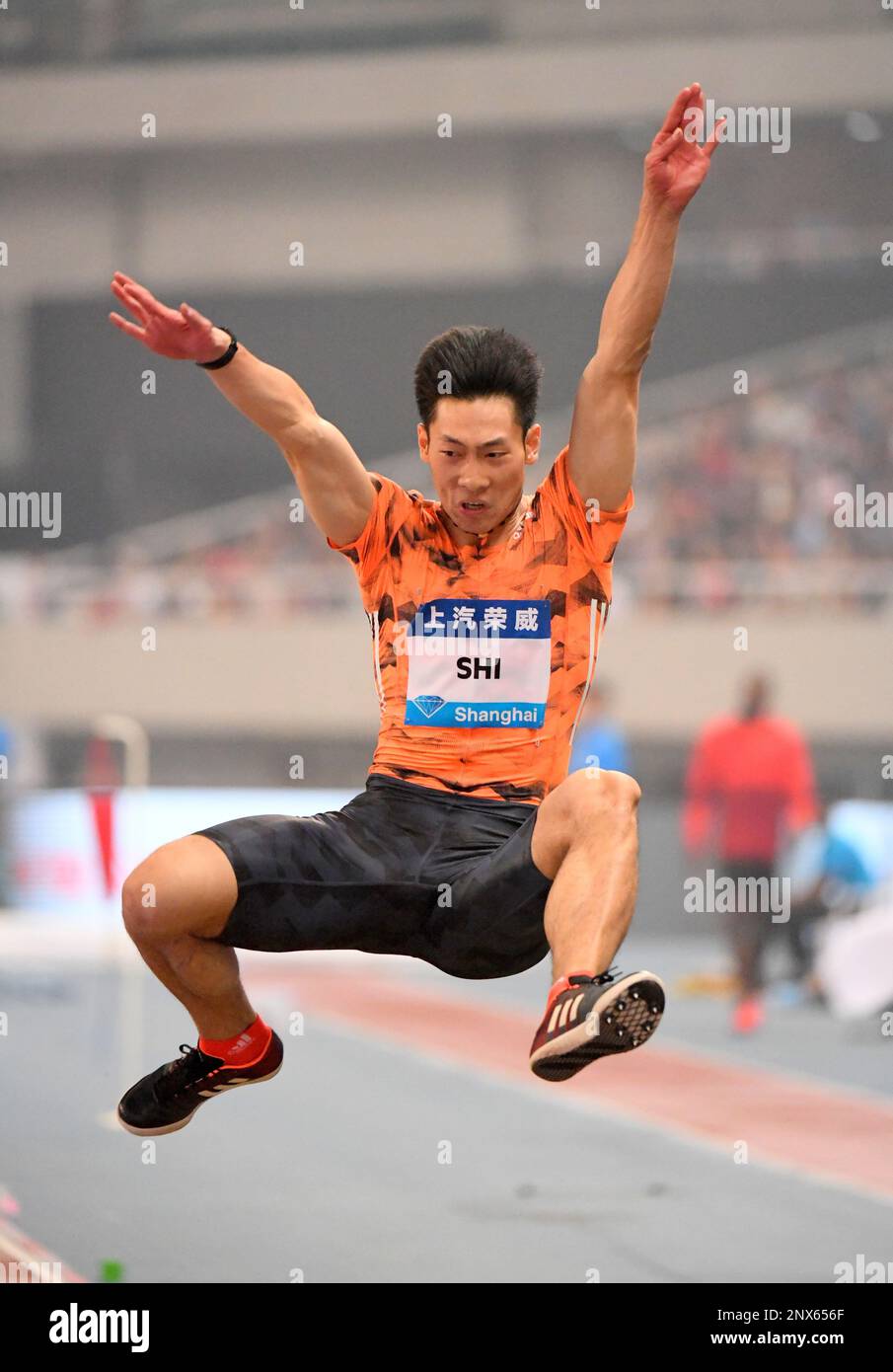 Yuhao Shi (CHN) places second in the long jump at 27-8 (8.43m) during the IAAF Diamond League ...