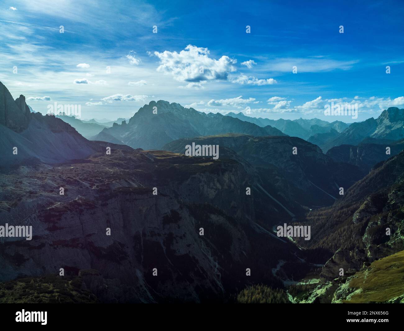 Exciting view of the three peaks of Lavaredo and Monte Paterno. Dream ...