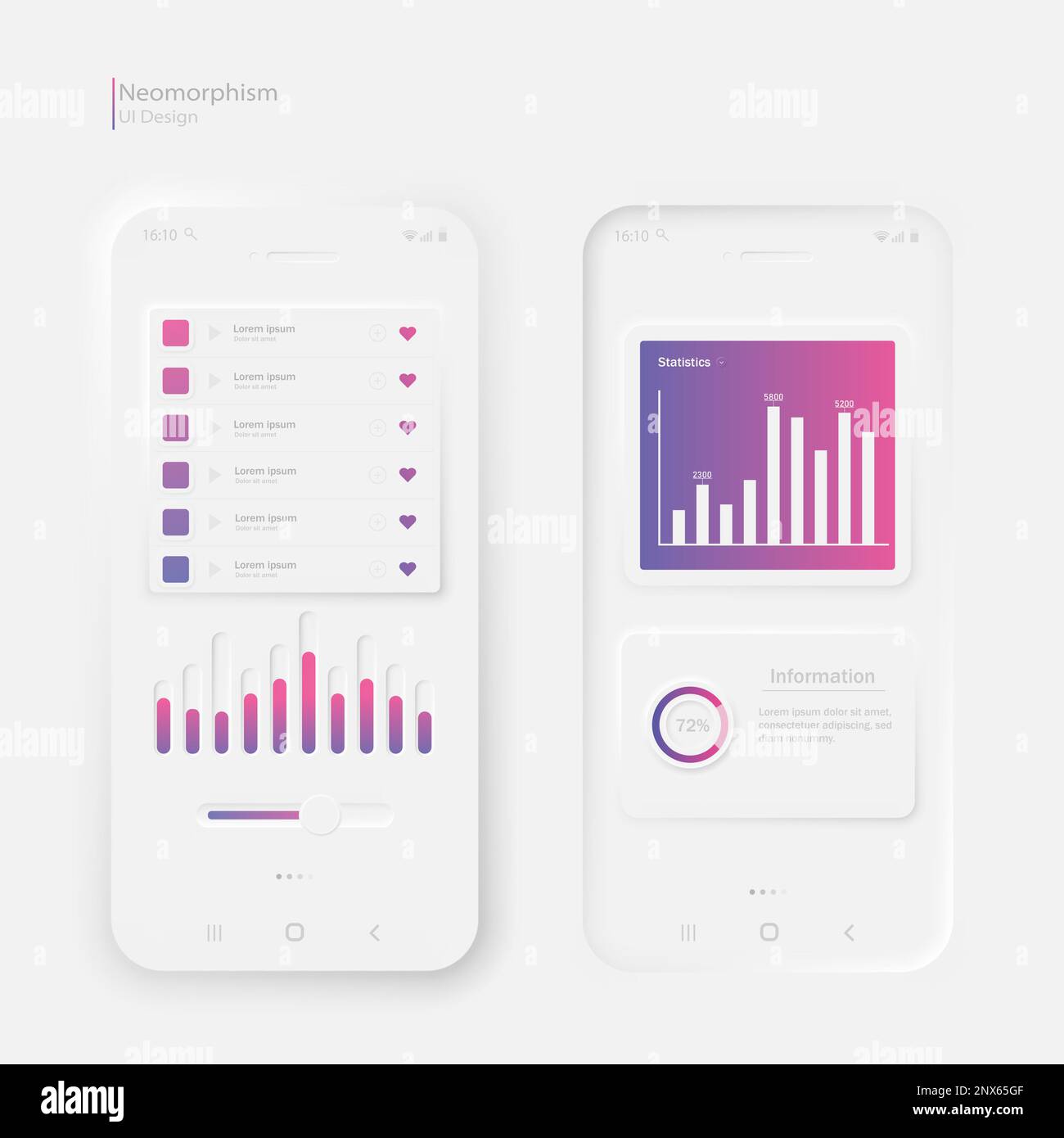 User interface elements for a mobile application. The layout of the phone screen and a set of ...