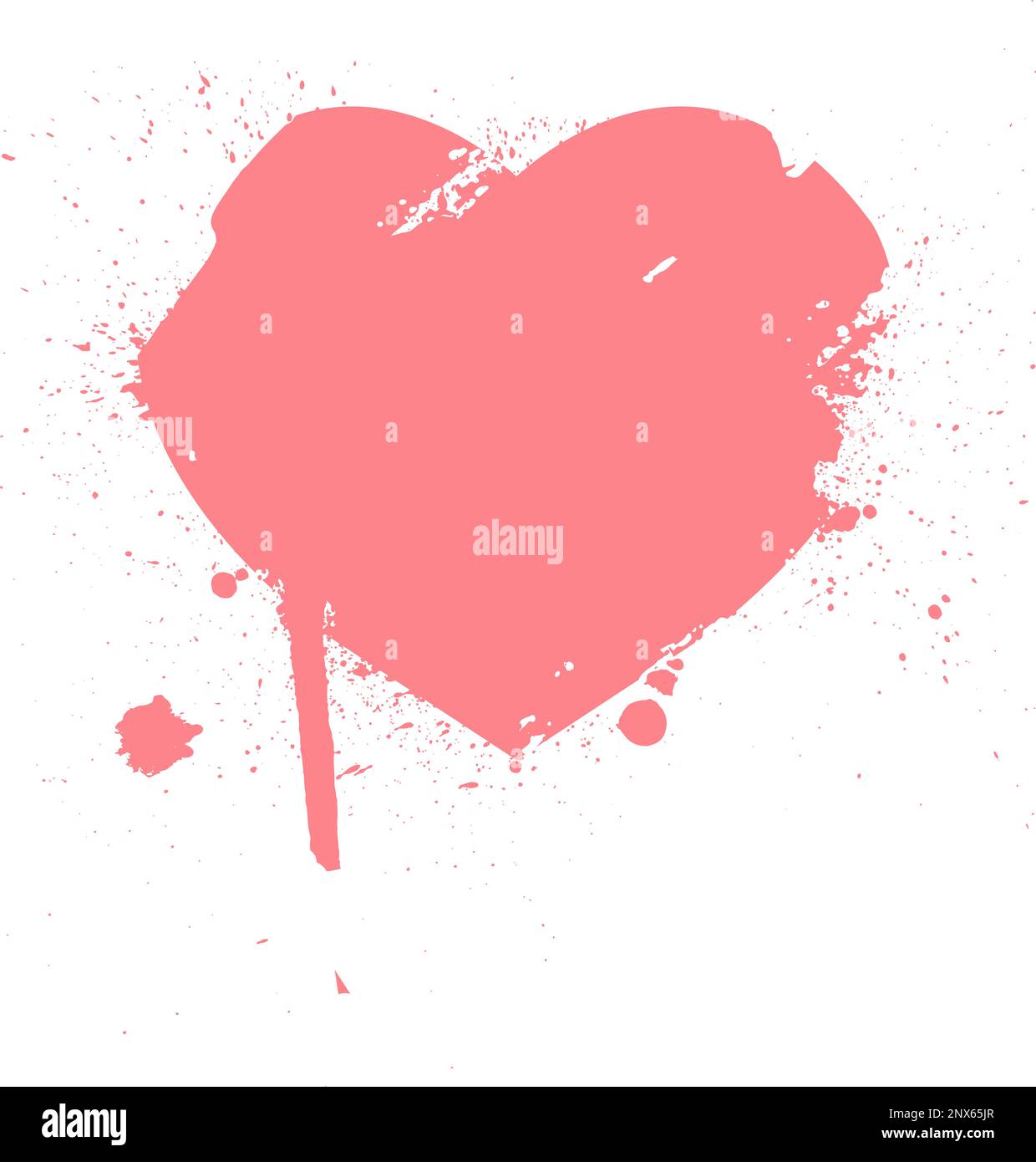 Heart from Brush Strokes. Grunge distressed texture. Painted love ...