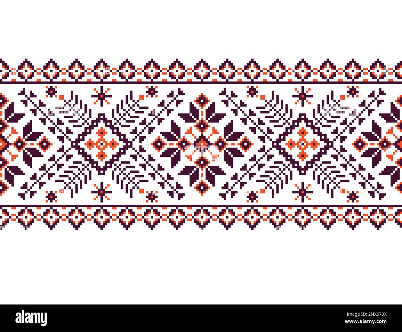 Vector illustration of Ukrainian folk seamless pattern ornament. Ethnic ...