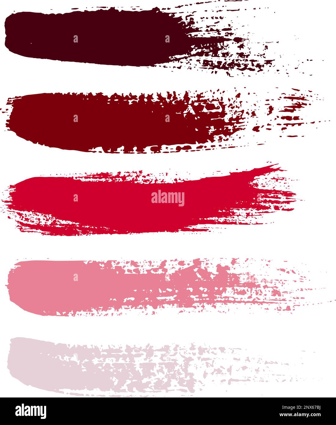 Vector set of grunge brush strokes. Set of colorful brush strokes ...