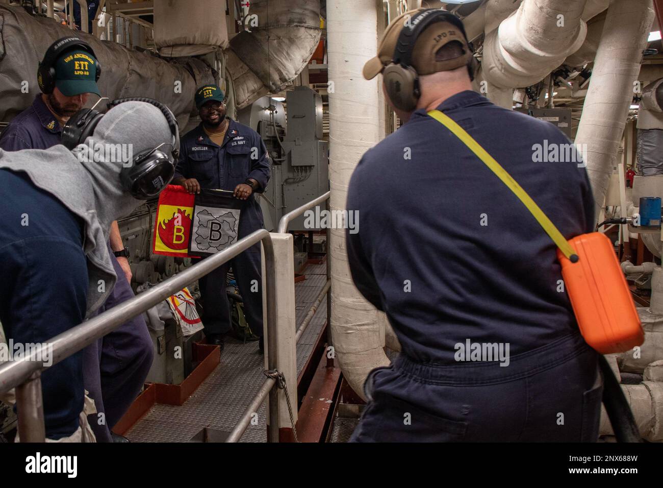 Engine room fire drill hi-res stock photography and images - Alamy