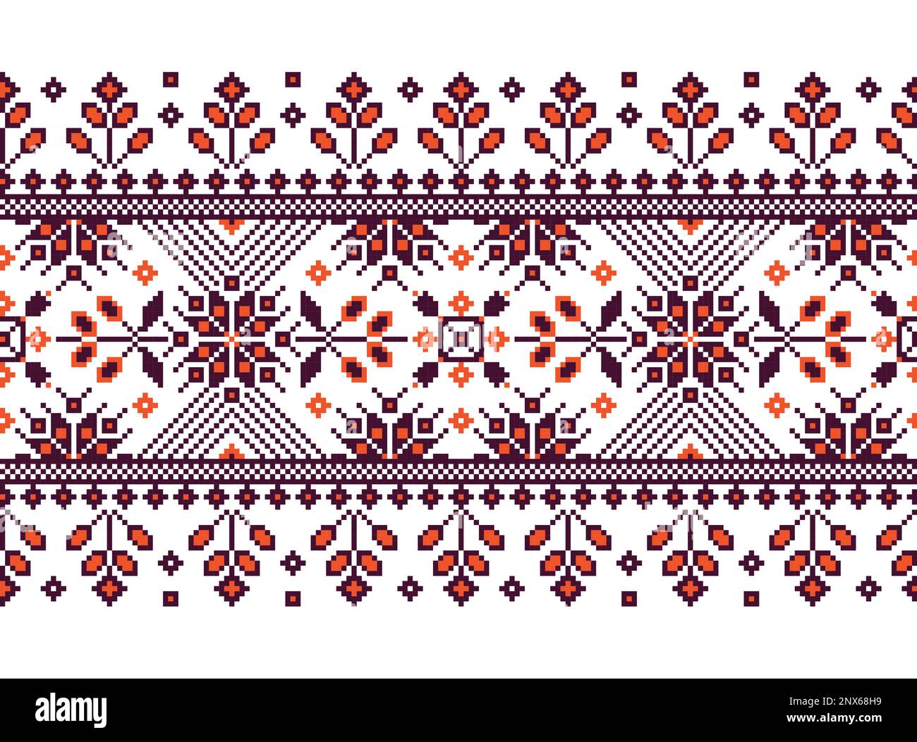 Vector illustration of Ukrainian folk seamless pattern ornament. Ethnic ...