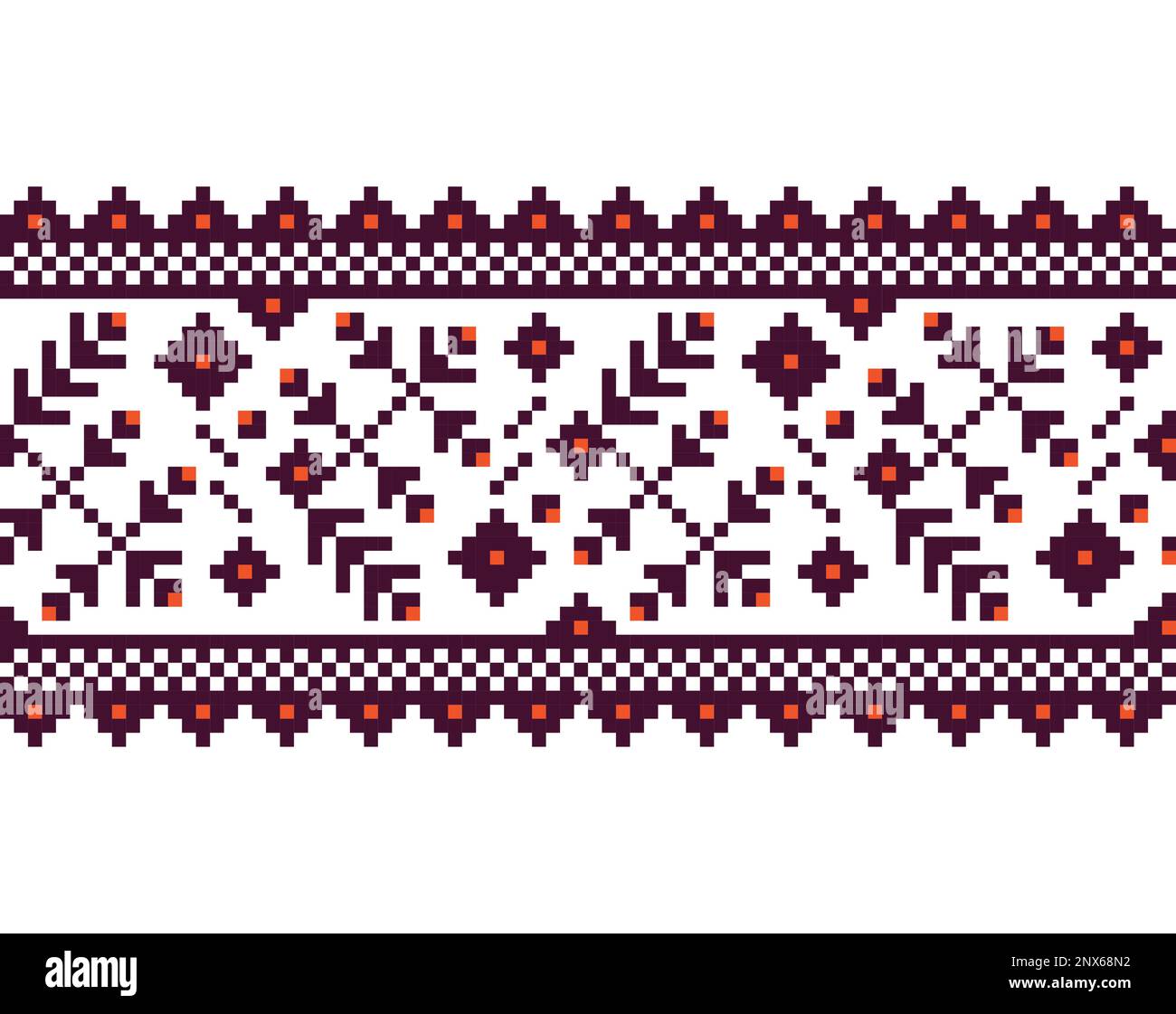 Vector illustration of Ukrainian folk seamless pattern ornament. Ethnic ...