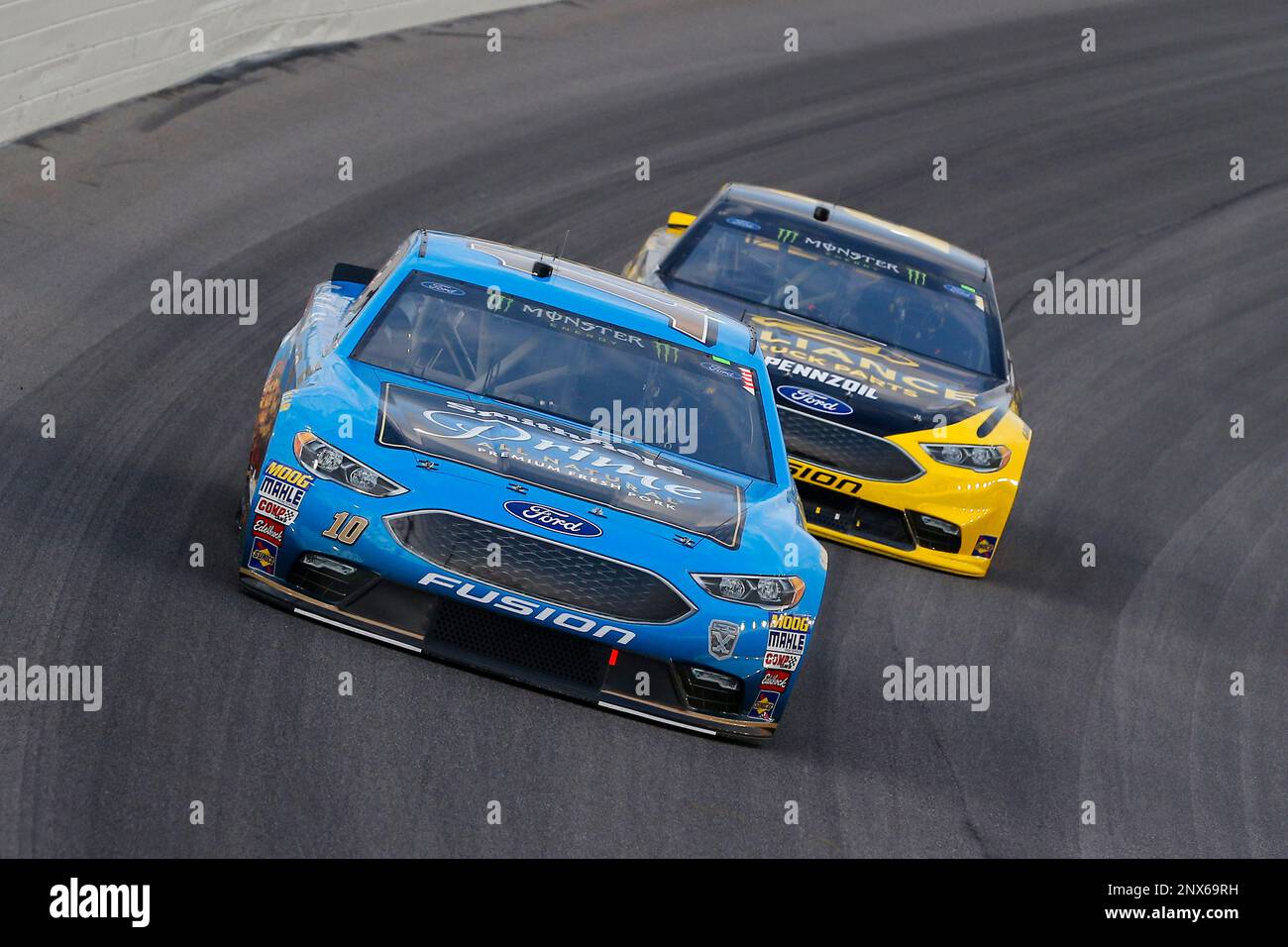 Aric Almirola (10) and Brad Keselowski (2) during the NASCAR KC ...