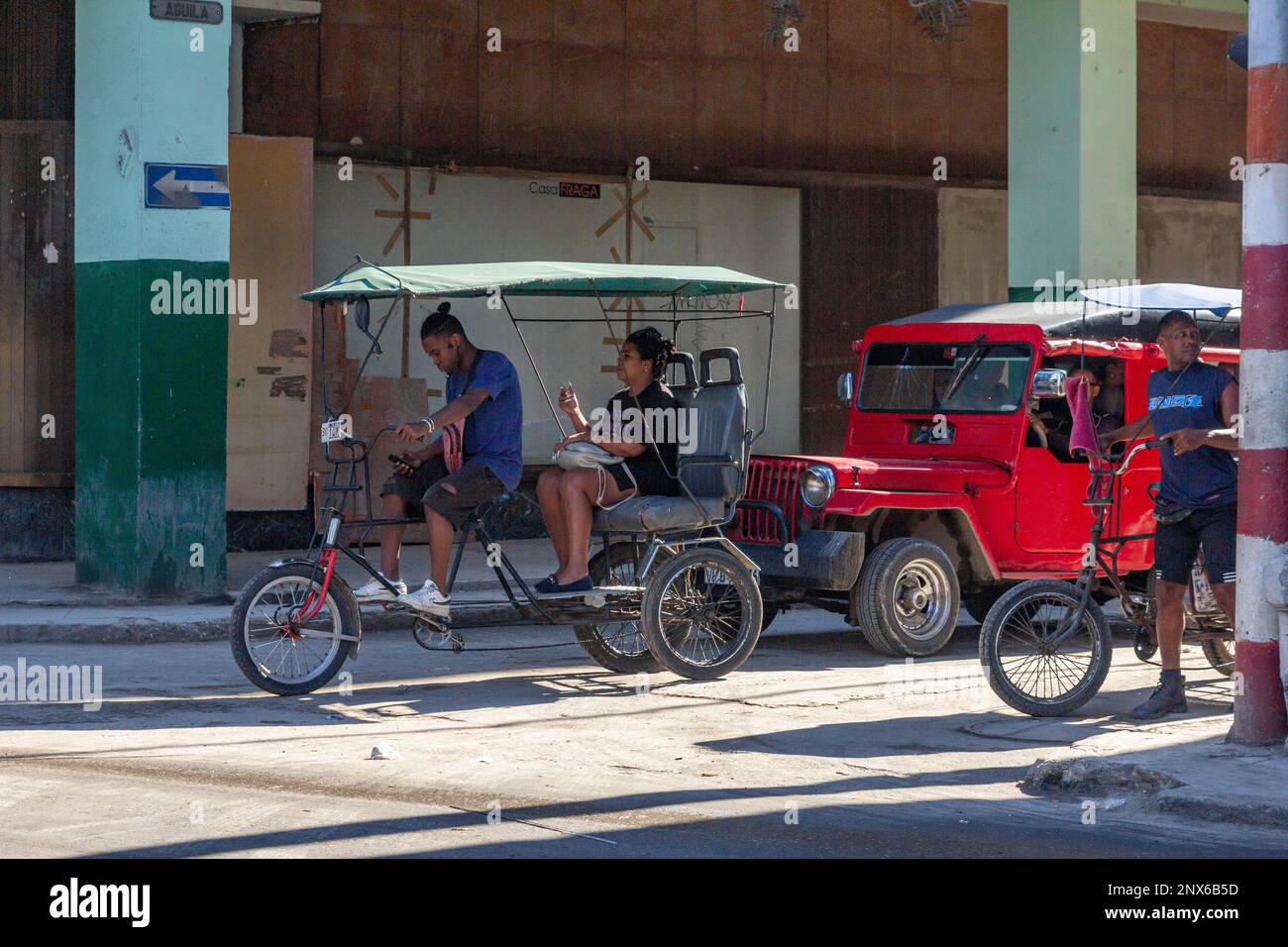 Havana, Cuba - December 14, 2022: Transportation in bicitaxi Stock ...