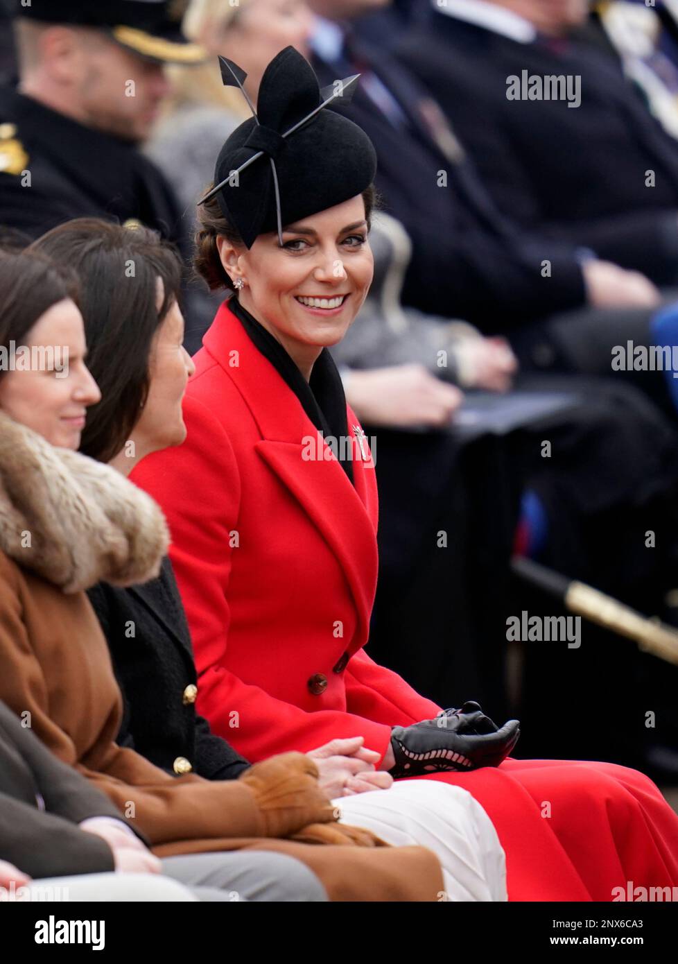 The Princess of Wales watching the St David's Day Parade during a visit ...