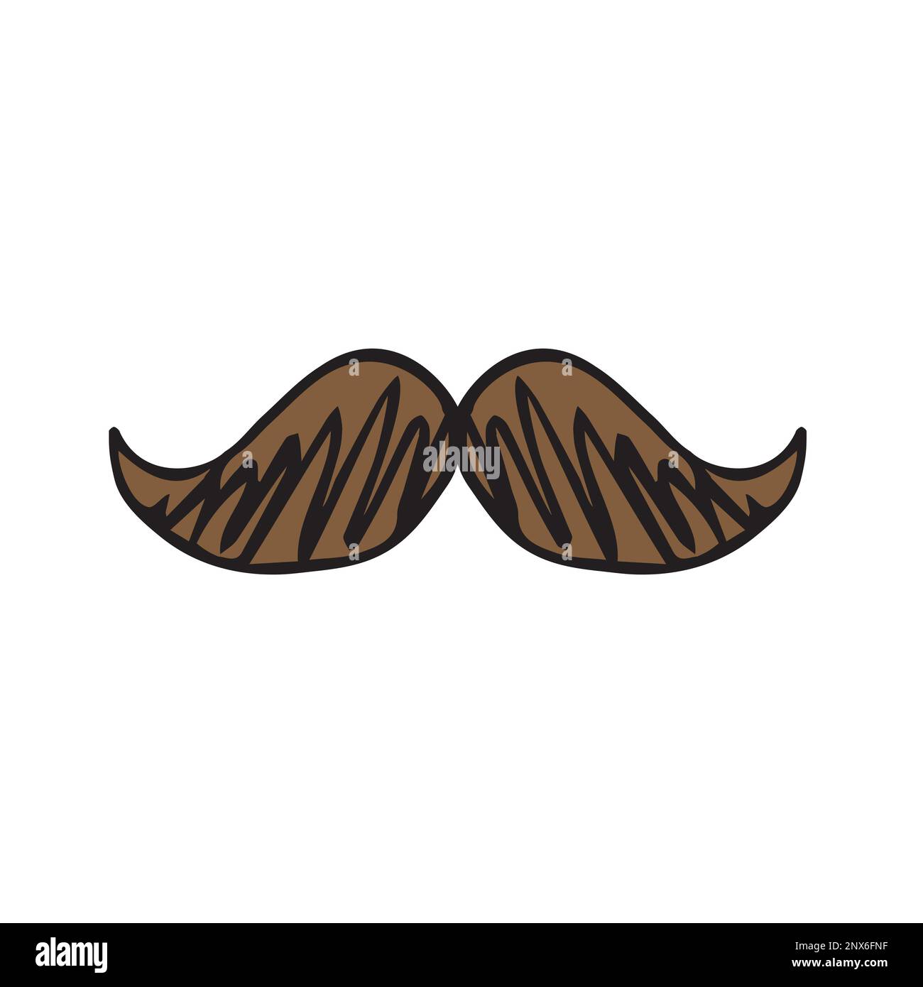 Vector hand drawn doodle sketch colored mustache isolated on white ...
