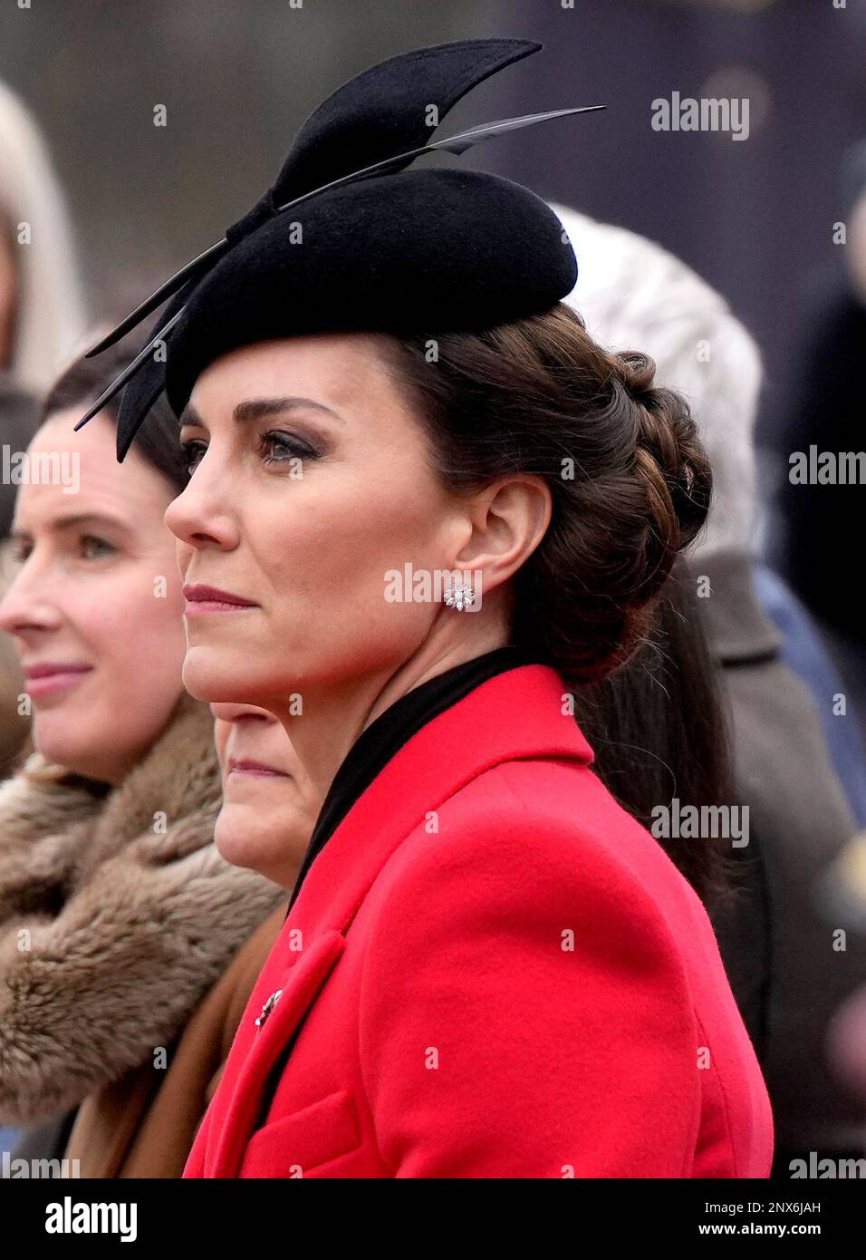 The Princess of Wales watching the St David's Day Parade during a visit ...
