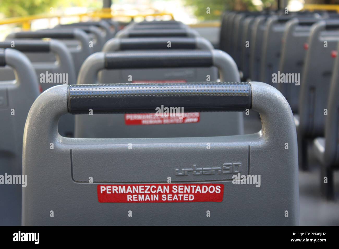 MERIDA, MEXICO - OCTOBER 21, 2016 seats in an open top tour bus Stock ...