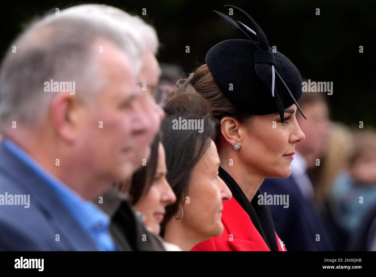 The Princess of Wales, watching the St David's Day Parade during a ...
