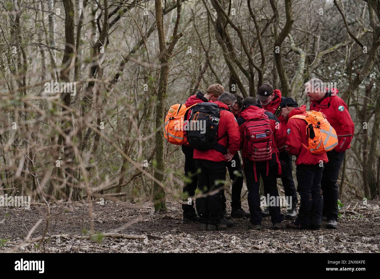 Officers from London Search and Rescue (LONSAR) in woodland at Wild ...
