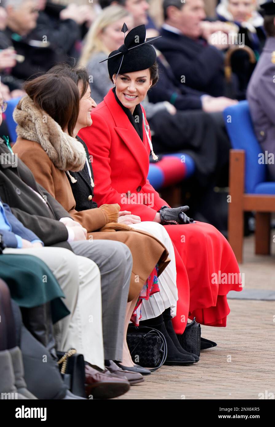 The Princess of Wales watching the St David's Day Parade during a visit ...
