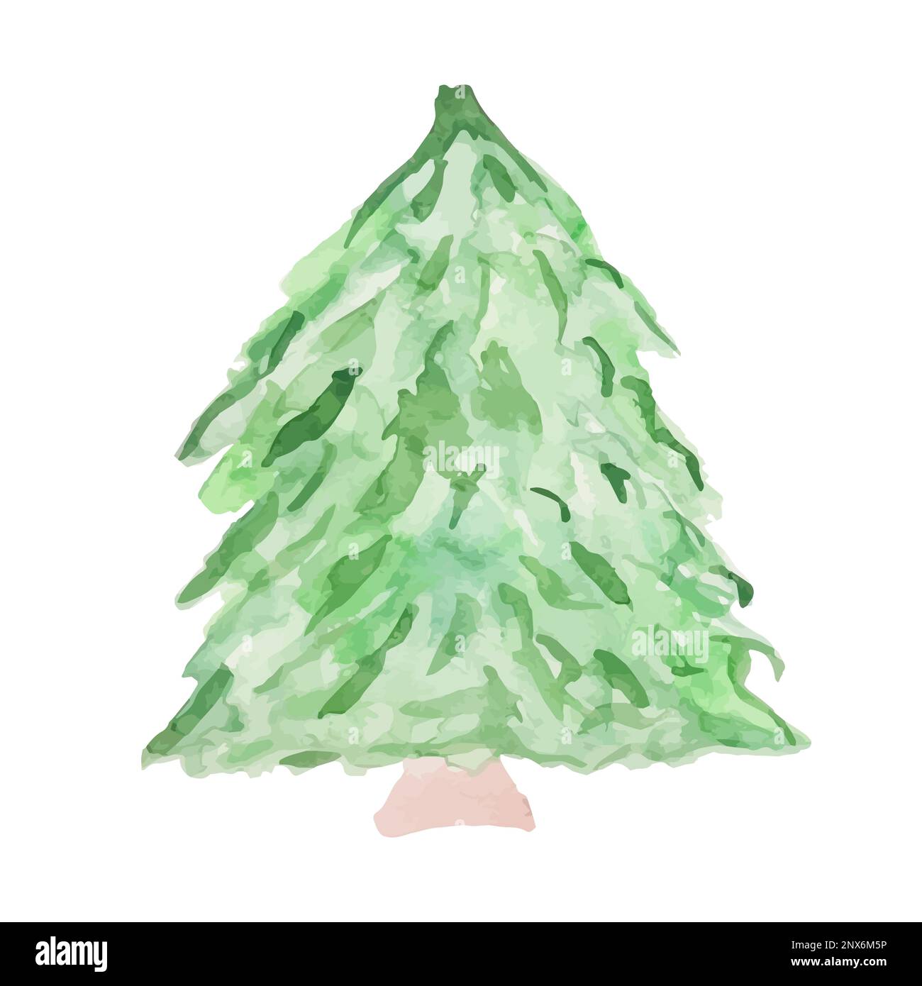 Watercolor fir tree, hand drawn illustration. Vector illustration Stock ...