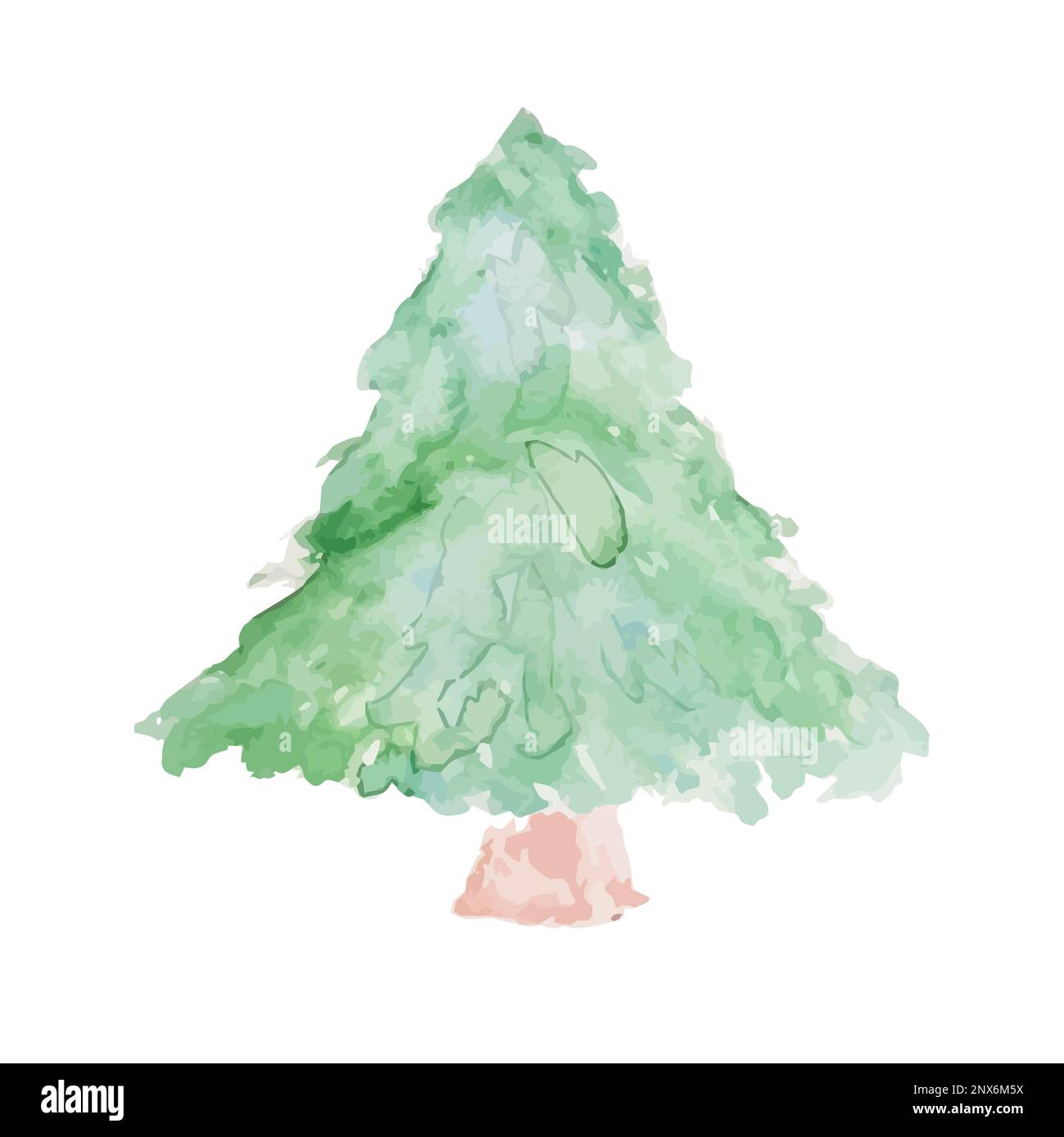 Watercolor fir tree, hand drawn illustration. Vector illustration Stock ...
