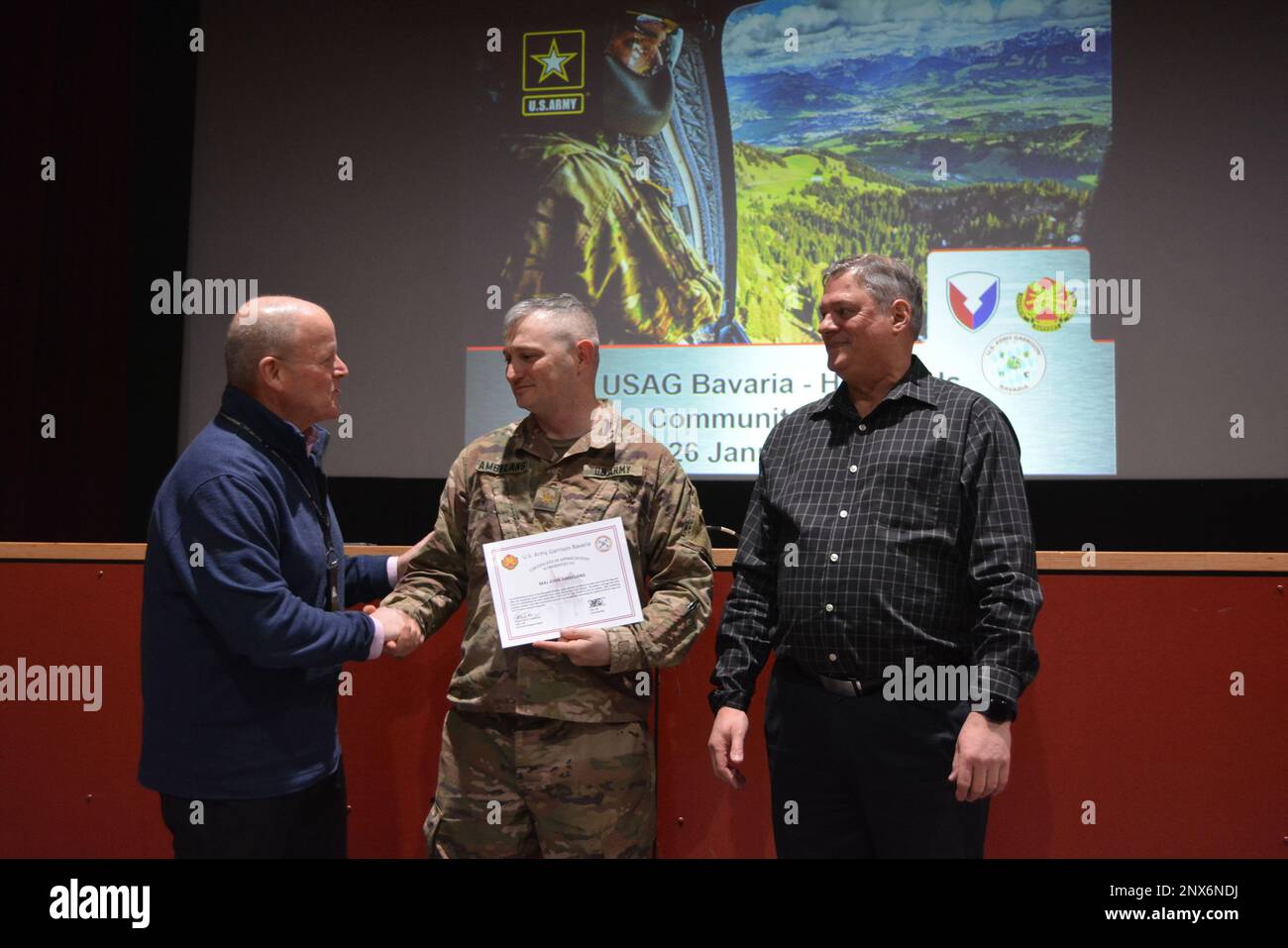 Michael Daniels, left, deputy to the U.S. Army Garrison Bavaria ...