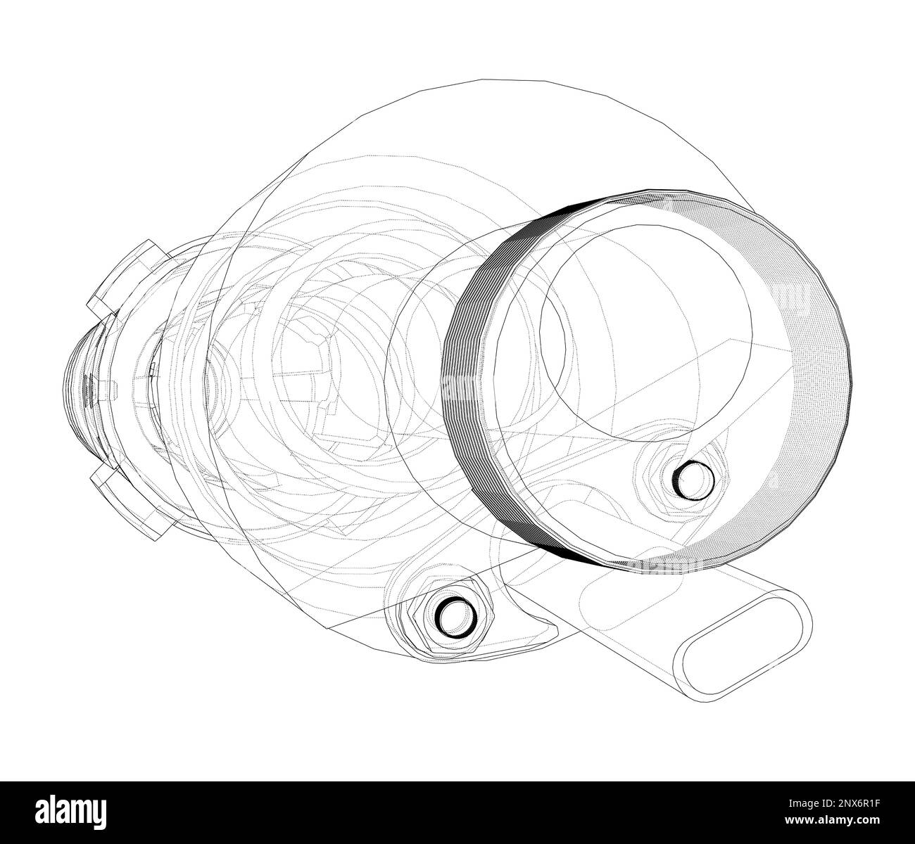 Outline drawing or sketch of cylindrical device Stock Photo - Alamy
