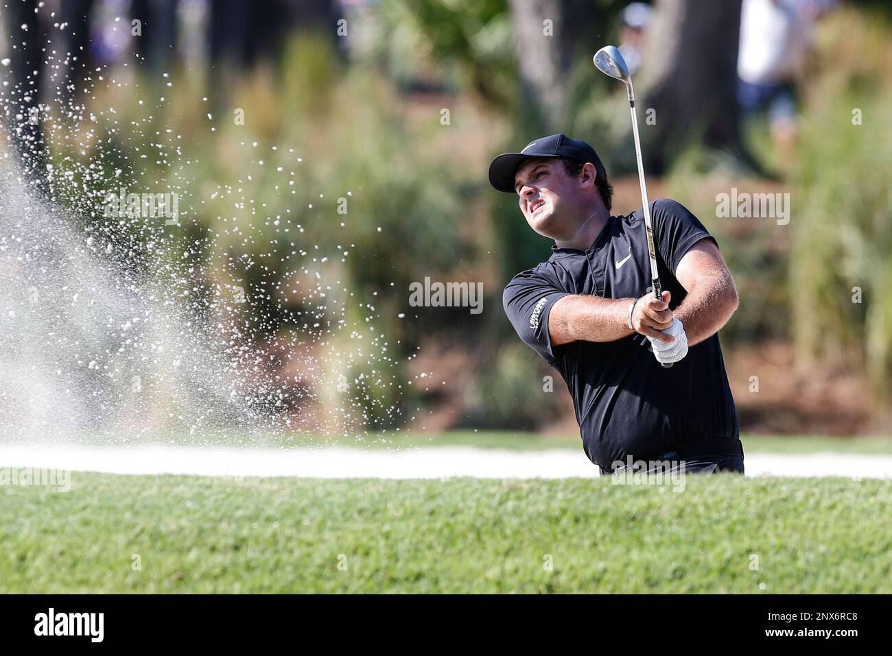 PONTE VEDRA BEACH, FL - MAY 11: Patrick Reed hits from a bunker during ...