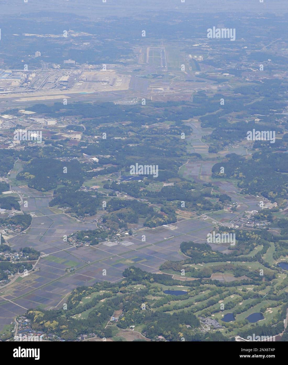 An aerial photo shows the planned construction site for new runway of ...