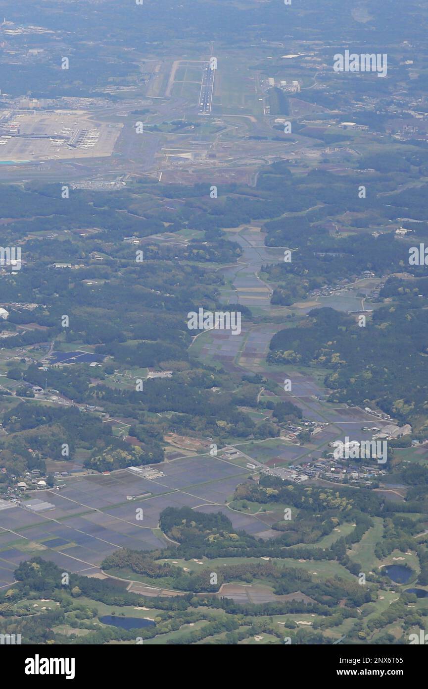 An aerial photo shows the planned construction site for new runway of ...