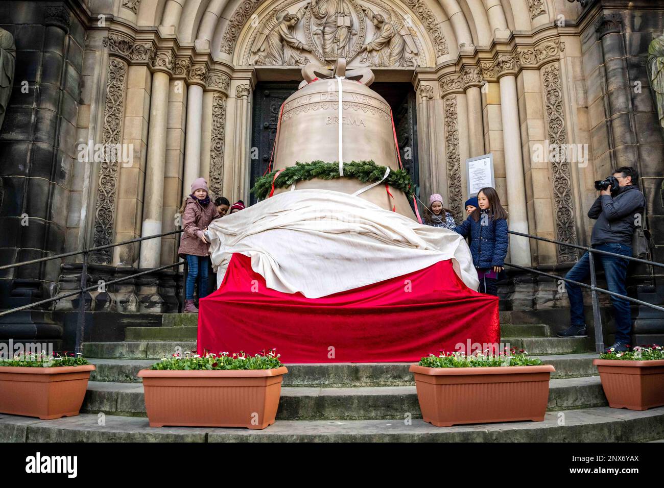 Bremen, Germany. 01st Mar, 2023. The new "Brema" bell is unveiled at ...