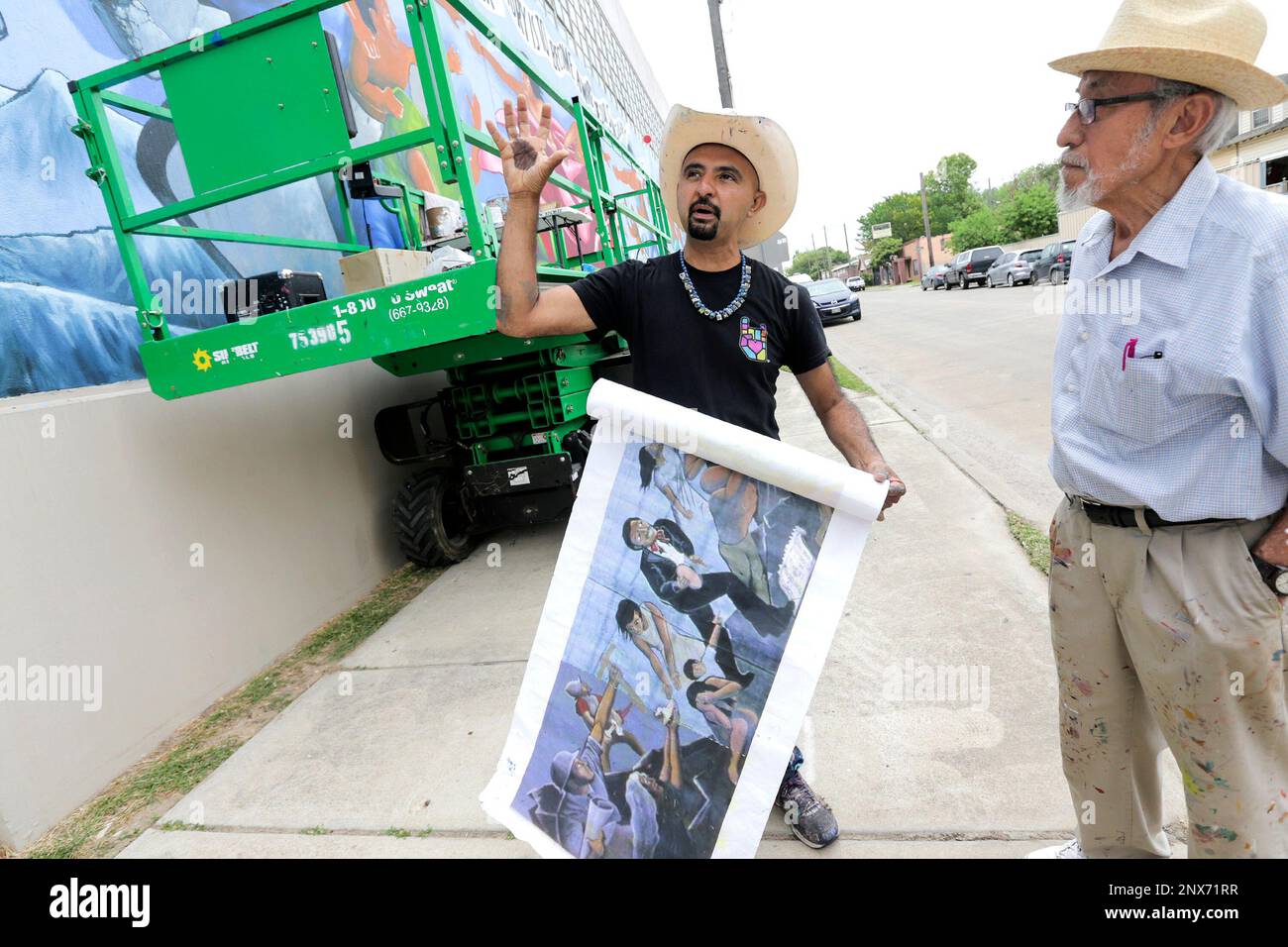 In this Friday, May 4, 2018 photo, Graffiti artist Gonzo 247 holds a ...