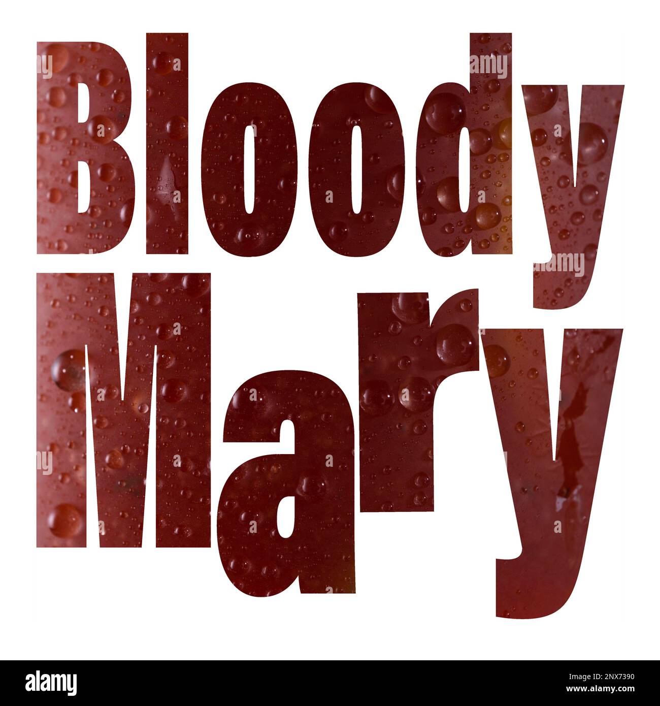 Bloody Mary font with transparency of cocktail and drops on glass ...