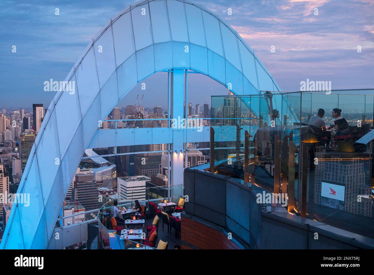 Red Sky Restaurant Rooftop. Bangkok. Thailand. On the top floor of the ...