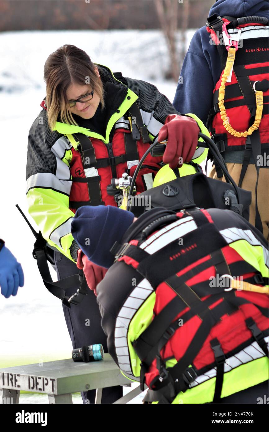 Firefighters with the Directorate of Emergency Services Fire Department ...