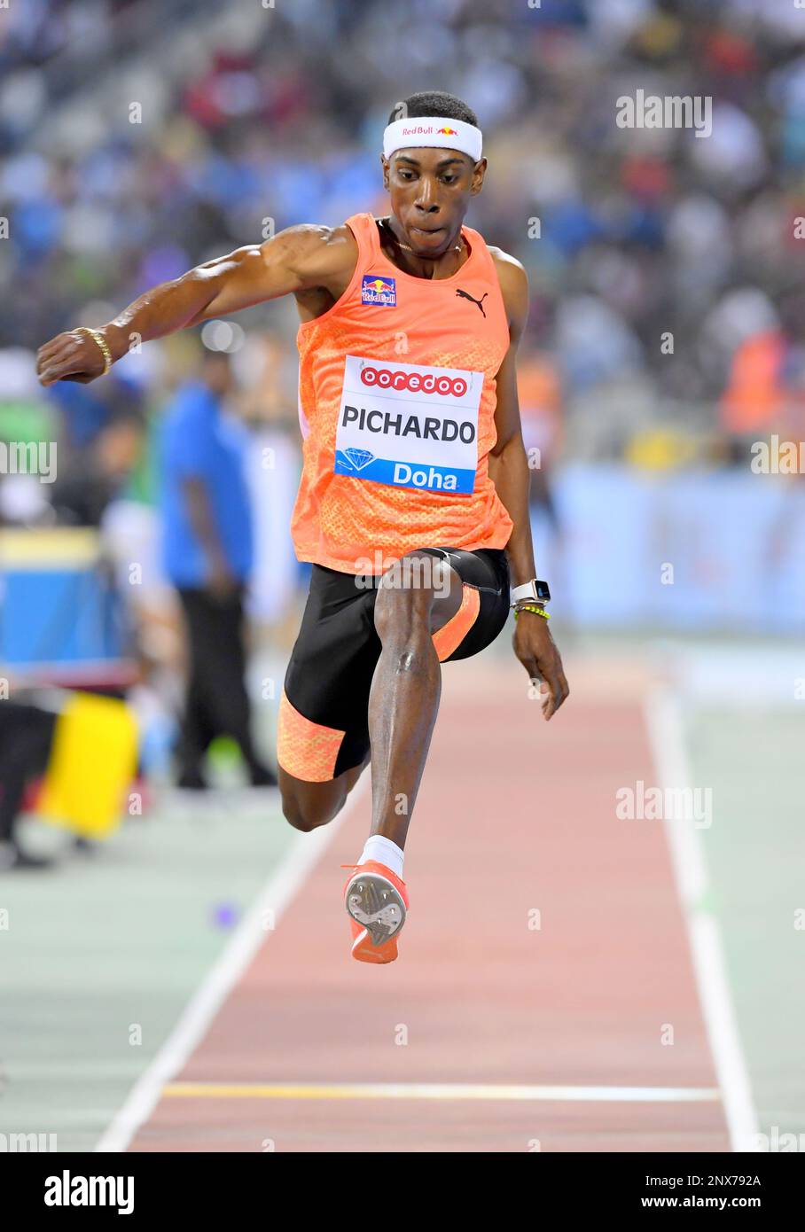 Pedro Pablo Pichardo (CUB) wins the triple jump at 58-10 3/4 (17.95m) in the 2018 IAAF Doha ...