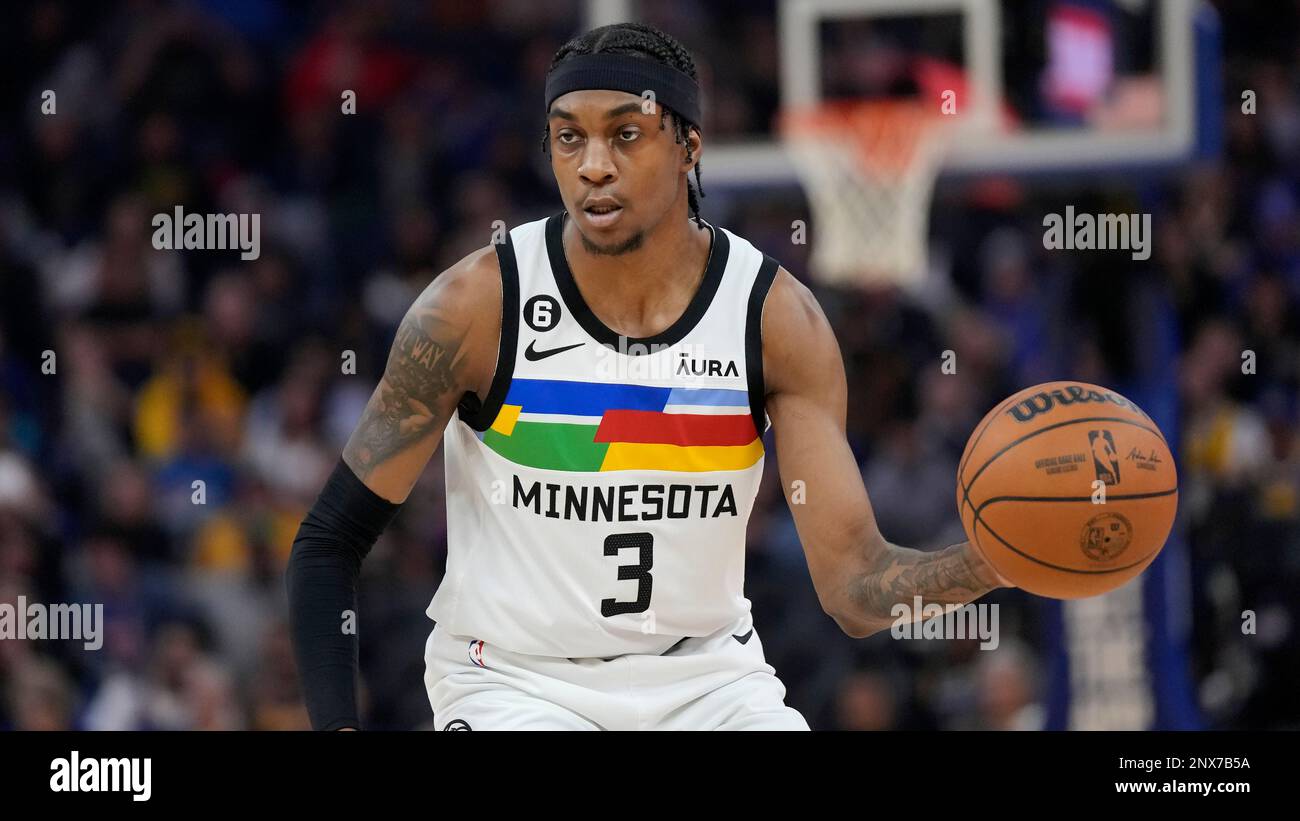 Minnesota Timberwolves forward Jaden McDaniels (3) during an NBA ...