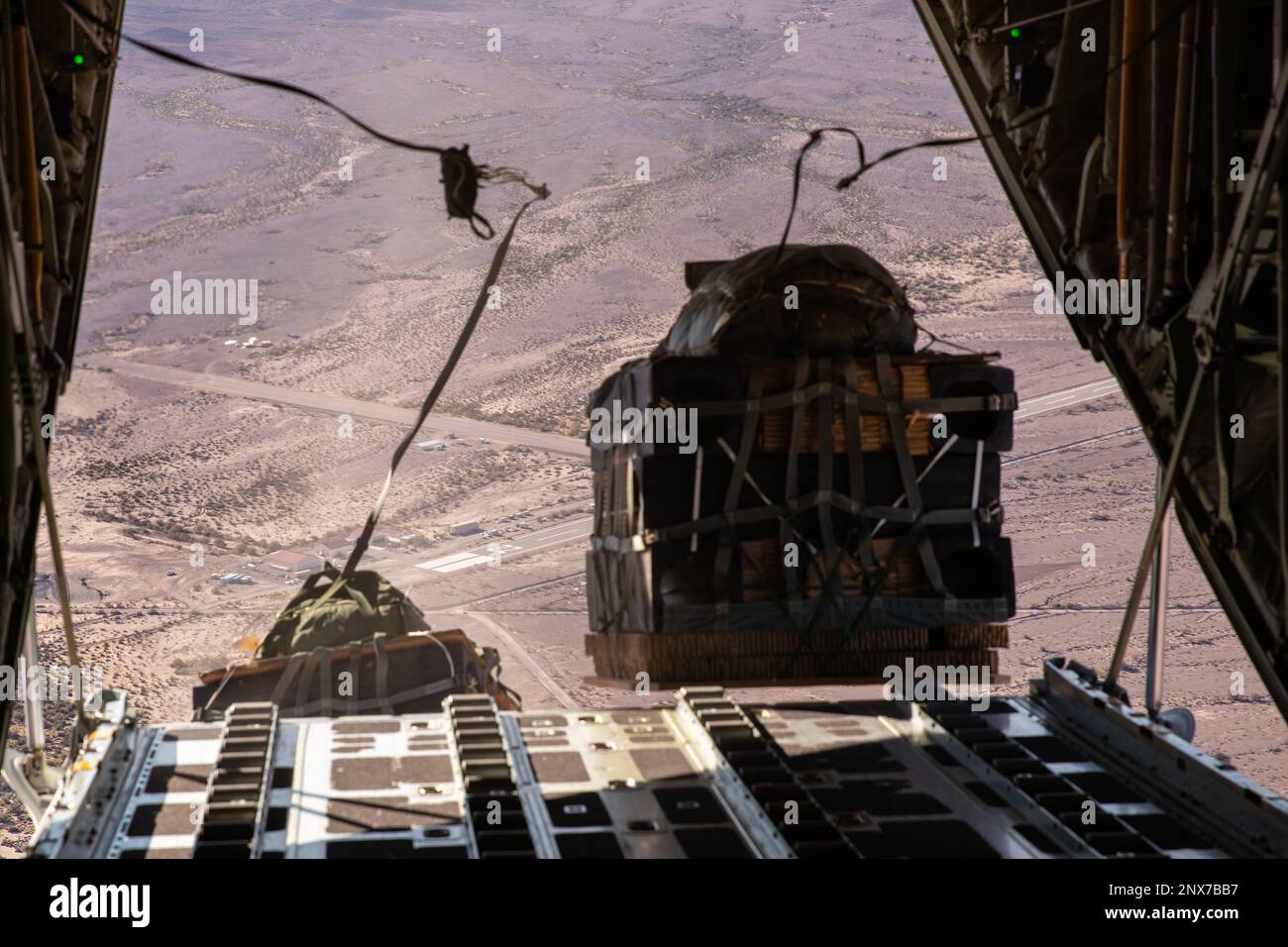 A U.S. Marine Corps KC-130J Super Hercules aircraft with Marine Aerial ...