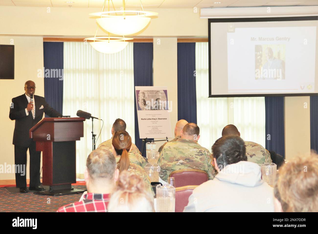 Guest speaker Marcus Gentry gives his presentation about Martin Luther ...