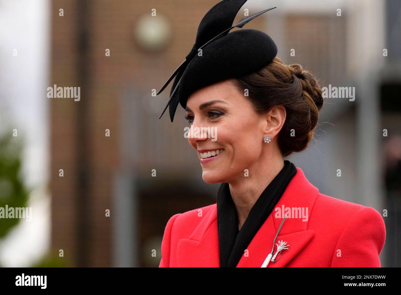 The Princess of Wales, watching the St David's Day Parade during a ...