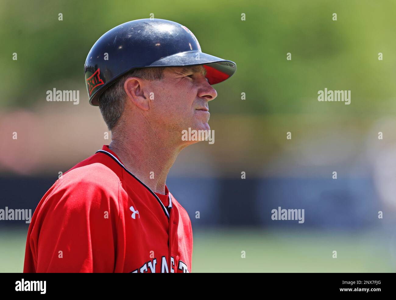 Texas Tech coach Tim Tadlock looks into the stands during an NCAA ...