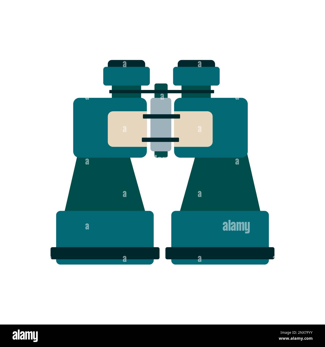 Binocular flat icon. Colored vector element from camping collection ...
