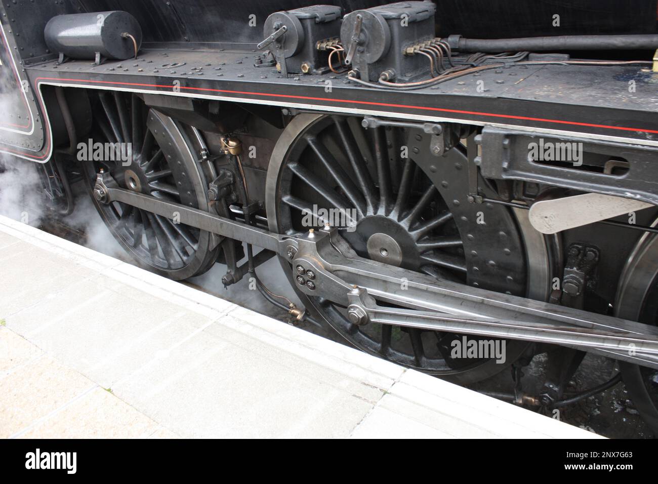 The Wheels of a Classic Railway Steam Train Engine Stock Photo - Alamy