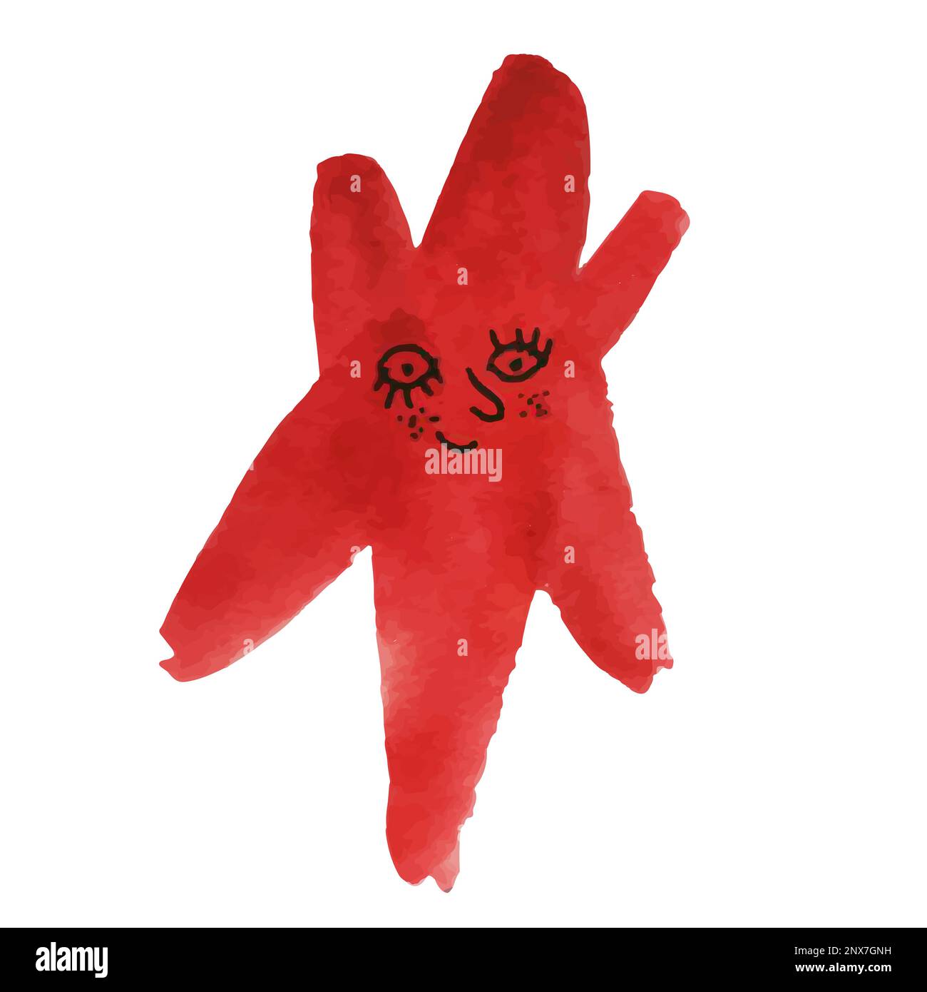 Painted hand drawn red star. Vector illustration ESP10 Stock Vector ...