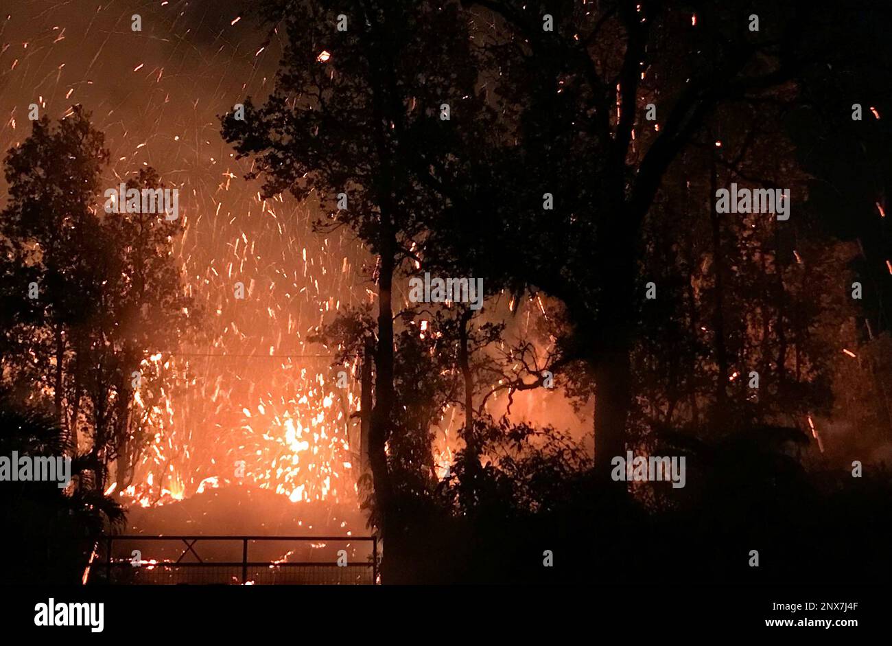 This photo provided by Shane Turpin shows results of the eruption from ...