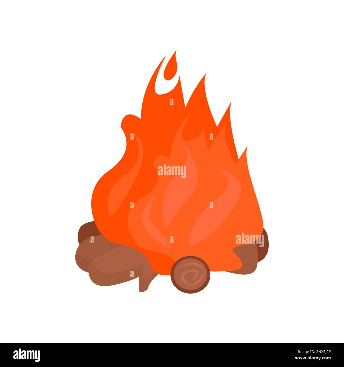 Campfire flat icon. Colored vector element from camping collection ...