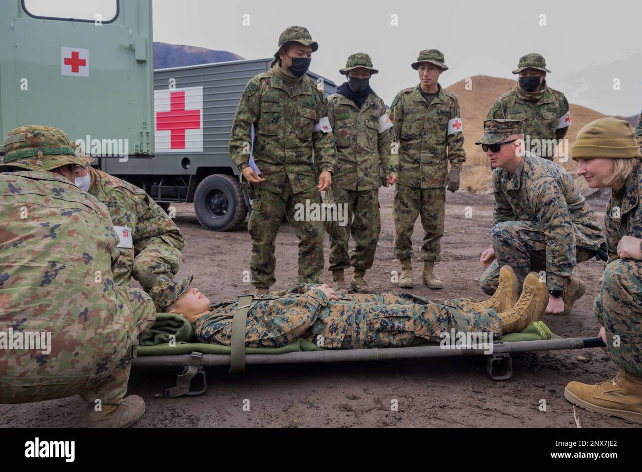 U.S. Navy corpsmen with the 31st Marine Expeditionary Unit and soldiers ...