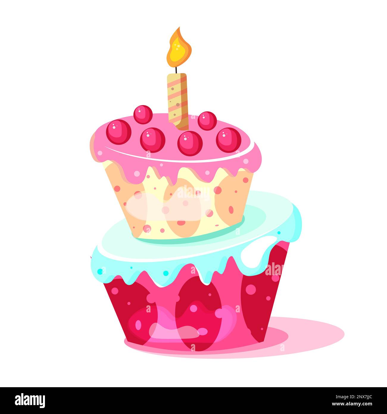 Birthday Cake with candles. Birthday Party Elements. decorating ...