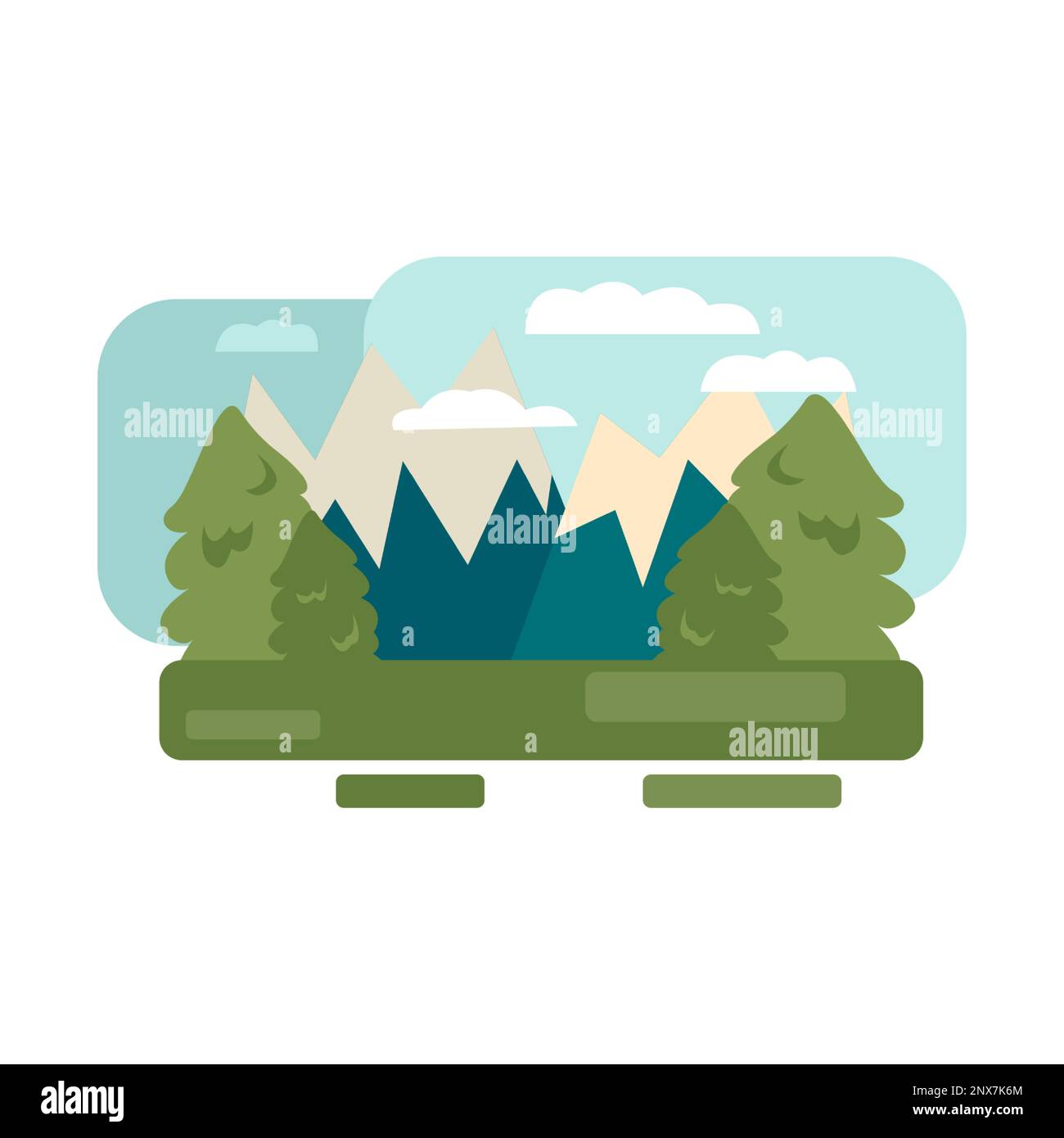 Forest scene flat icon. Colored vector element from camping collection ...