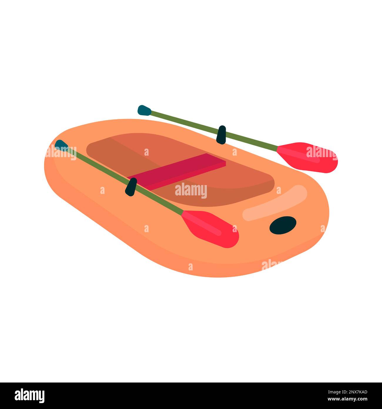 Rubber boat flat icon. Colored vector element from camping collection ...