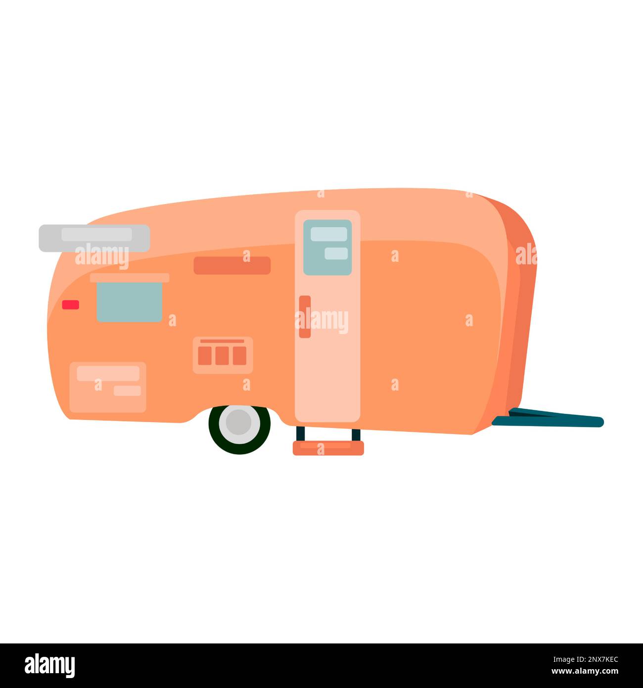Trailer flat icon. Colored vector element from camping collection ...