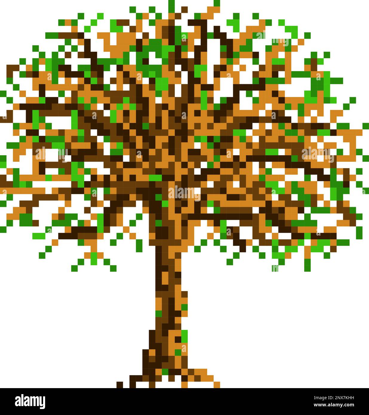 Tree Pixel Art. Element video games. Vector Illustration. Isolated on white Stock Vector Image ...