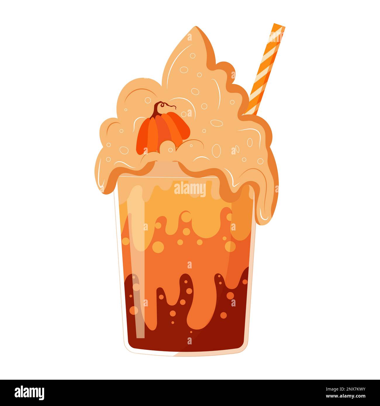 Pumpkin spice latte, Autumn food and drinks. Vector illustration Stock ...