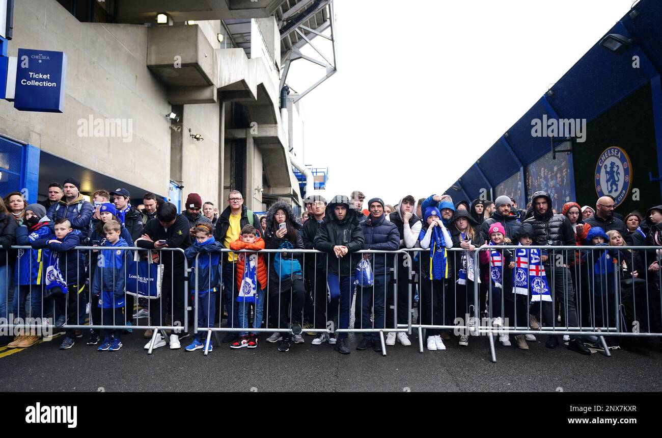 File photo dated 18-02-2023 of fans at Stamford Bridge, home of Chelsea ...